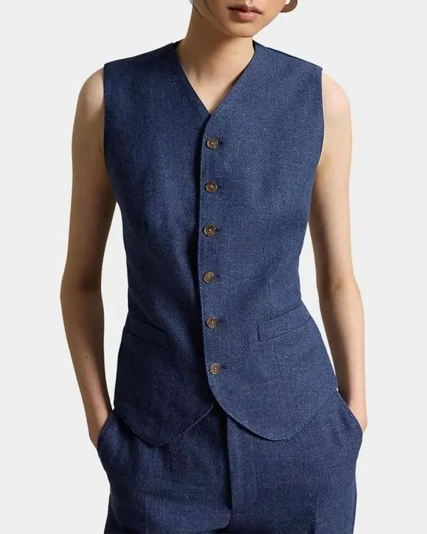 Polo Ralph Lauren Buttoned Linen-cotton Vest