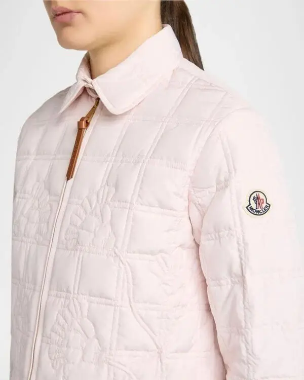 Moncler Floral-quilted Cropped Down Jacket