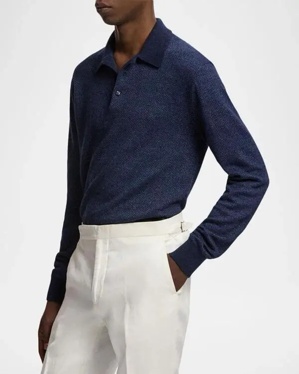 Ralph Lauren Purple Label Apos;s Linen-cashmere Polo Sweater