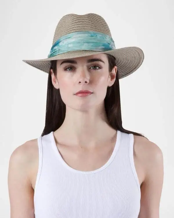 Eugenia Kim Courtney Sash Woven Packable Fedora