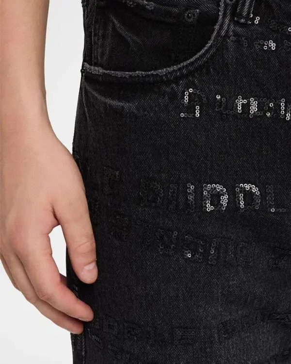 PURPLE BRAND Apos;s P011 Sequins Wordmark Jeans
