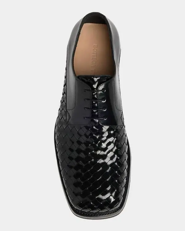 Bottega Veneta Apos;s Smashed Intrecciato Leather Derby Shoes