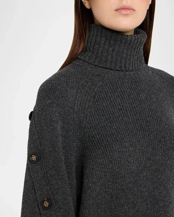 Zimmermann Valiant Buttoned Turtleneck Sweater