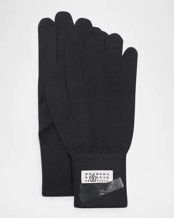 MAISON MARGIELA Apos;s Numbers Trompe L & Apos;oeil Tape Wool Knit Gloves