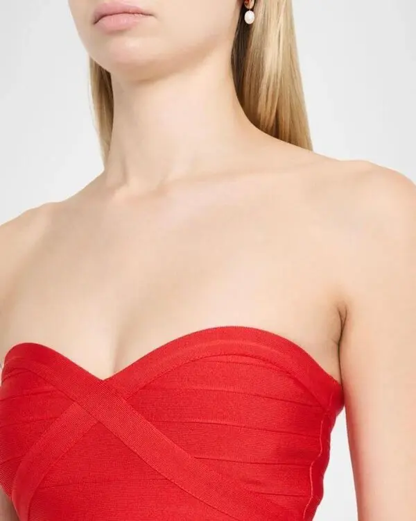 Retrofete Drussie Bandage Knit Midi Dress - Geranium