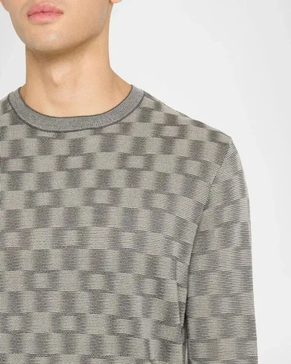 Emporio Armani Apos;s Geometric Wool Basketweave Sweater