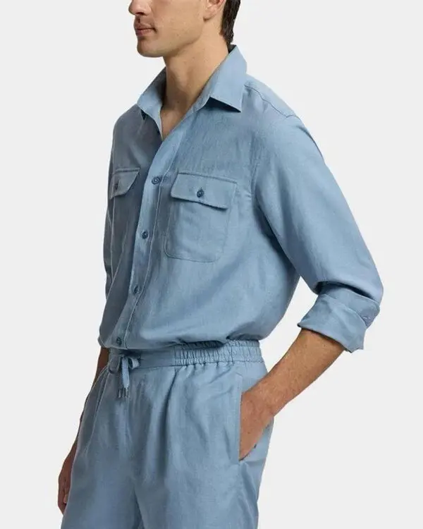 Ralph Lauren Apos;s Silk-linen Button-front Shirt