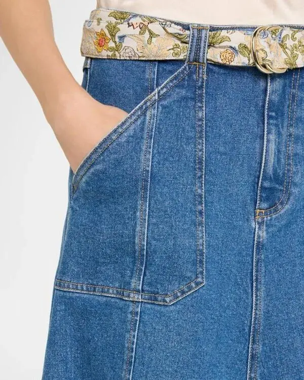 Cinq À Sept Benji Denim Midi Skirt - Saphir