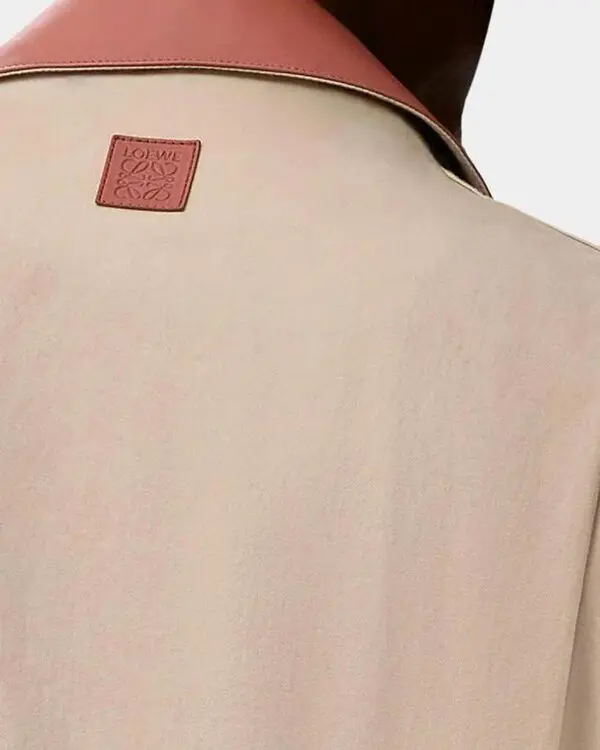 Loewe X Paula & Apos;s Ibiza & Apos;s Washed Cotton Leather-collar Shirt Jacket