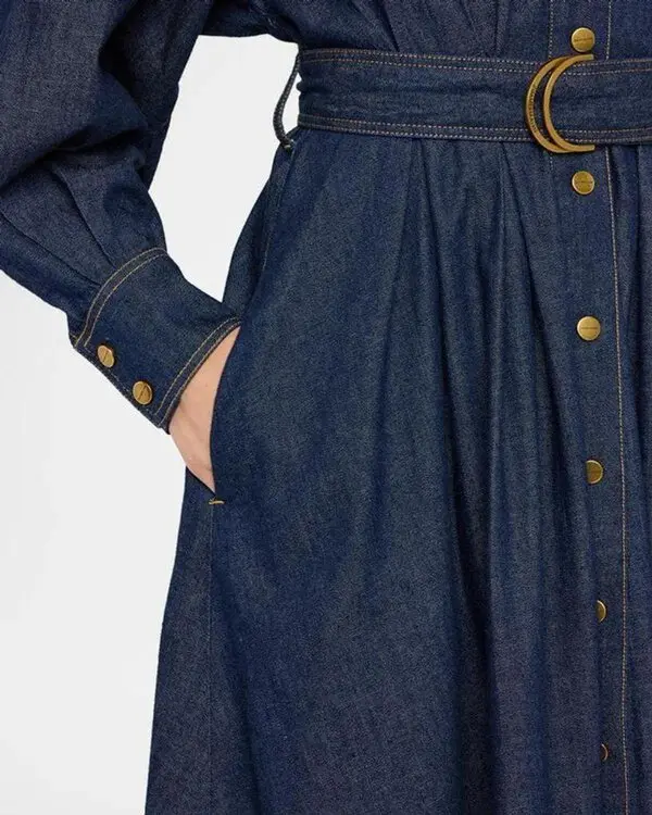 Zimmermann Denim Midi Shirtdress - Harbour Bl