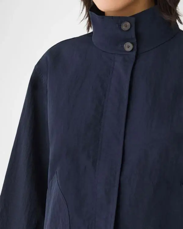 Lafayette 148 New York Funnel-neck Cavalry Twill Jacket - Ink