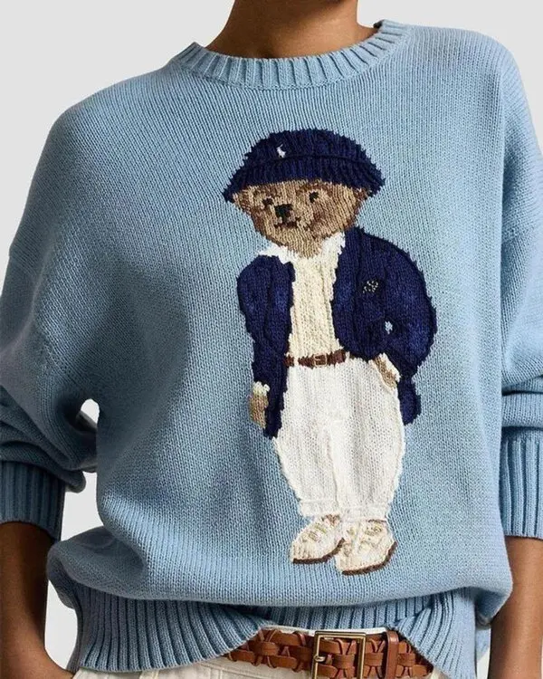Polo Ralph Lauren Polo Bear Oversized Cotton Sweater - Blue Note