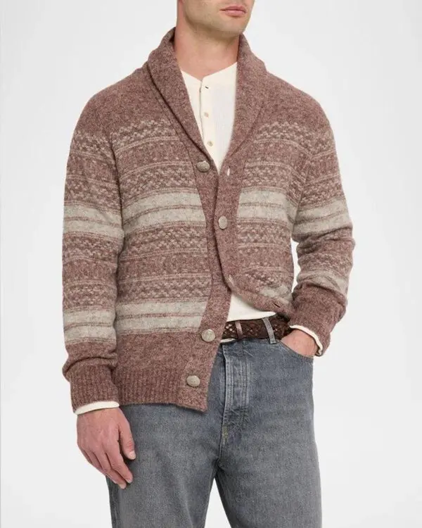 Brunello Cucinelli Apos;s Fair Isle-inspired Alpaca-blend Cardigan