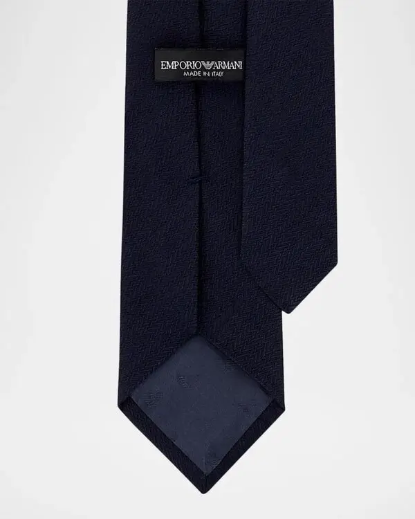 Emporio Armani Apos;s Chevron Jacquard Silk Tie