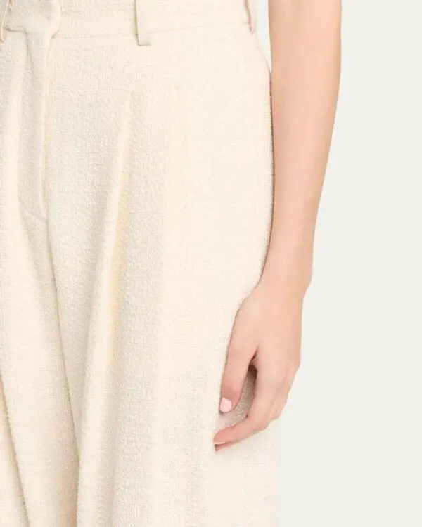 Nanushka Seka Cotton Linen Tweed Tapered Tailoring Pants
