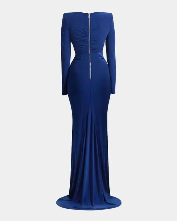 ZHIVAGO The Bloom Gathered Jersey Gown - Midnight