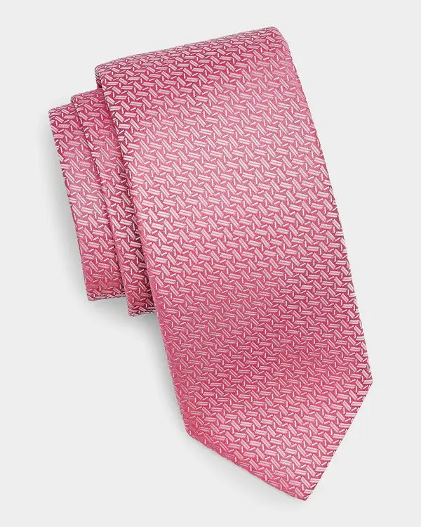 Canali Apos;s Zigzag Woven Silk Tie