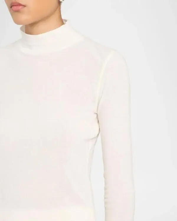 FRAME The Shadow Cotton Turtleneck - Cream