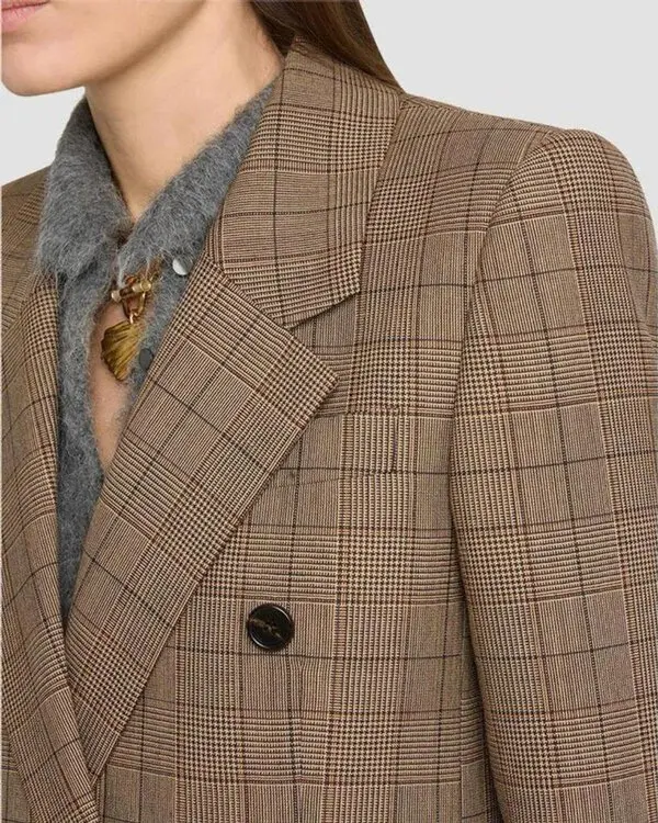 Chloé Double-breasted Check Tailoring Jacket