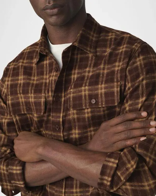 JOE & APOS;S JEANS Apos;s Plaid Double-pocket Button-down Shirt - Brown Mult