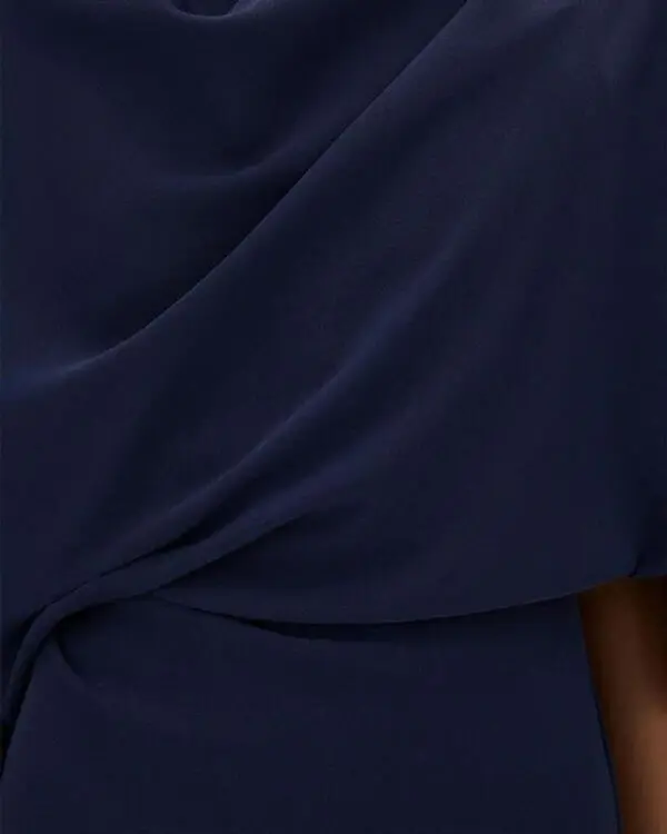Rachel Gilbert Amaris Long-sleeve Capelet Column Gown