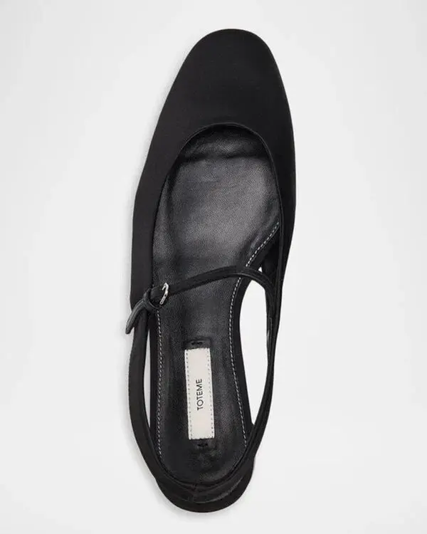TOTEME Slingback Satin Mary Jane Flats