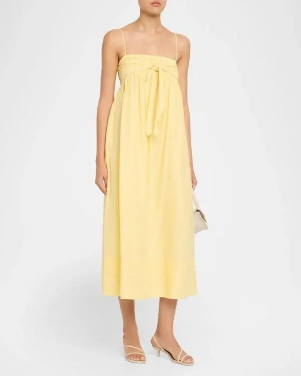 Vince Tie-front Cotton Maxi Dress