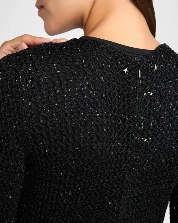 GOLDEN GOOSE Journey Long-sleeve Sequined Mesh Maxi Dress