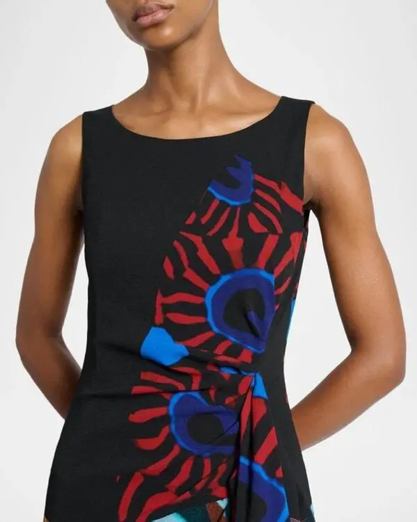 Dries Van Noten Dropps Patchwork Ruffle Sleeveless Midi Dress