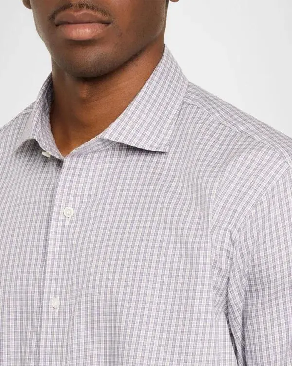 Peter Millar Apos;s Crown Crafted Micro-plaid Cotton Sport Shirt