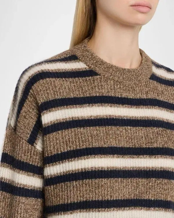 Brunello Cucinelli Cashmere-mohair Striped Sweater