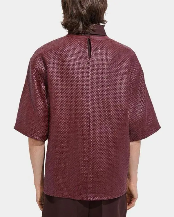 Bottega Veneta Apos;s Intrecciato Leather Oversized T-shirt
