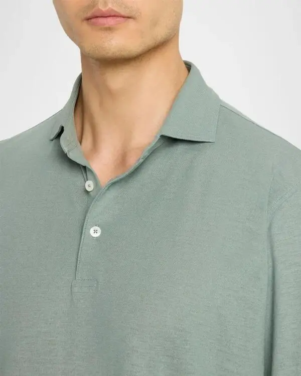 Peter Millar Apos;s Crown Crafted Cool Cotton Long-sleeve Polo Shirt - Willow