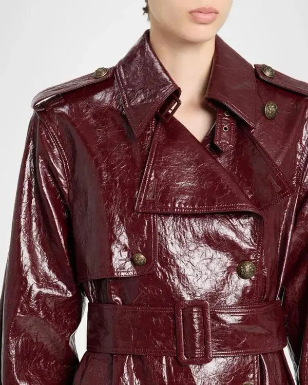 Kobi Halperin Rose Coated Longline Coat - Garnet