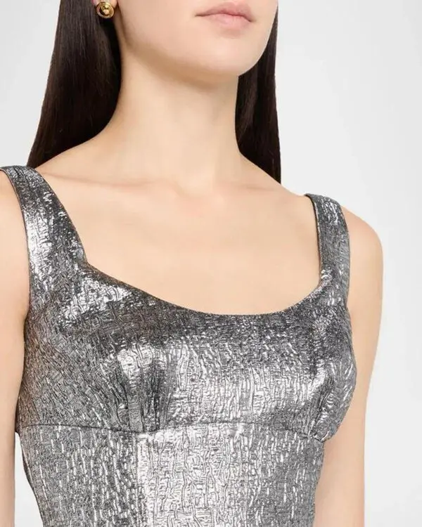 Roland Mouret Off-the-shoulder Metallic Textured Jacquard Midi Dress - Silver