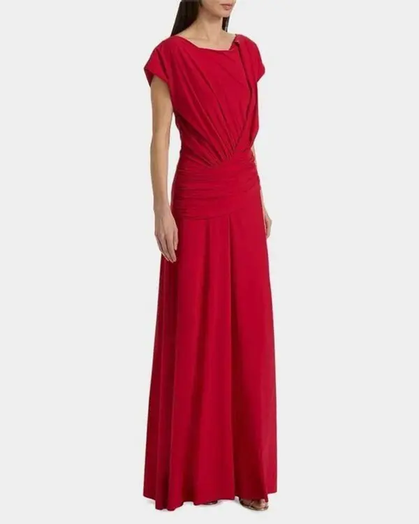 Chiara Boni La Petite Robe Nusia Draped Gown - Ruby