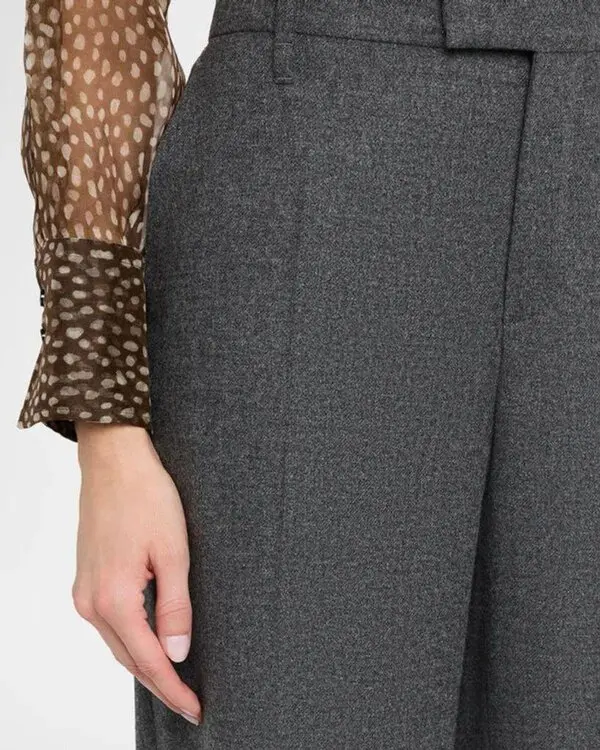 Brunello Cucinelli Cashmere-wool Wide-legs Trousers - Medium Grey