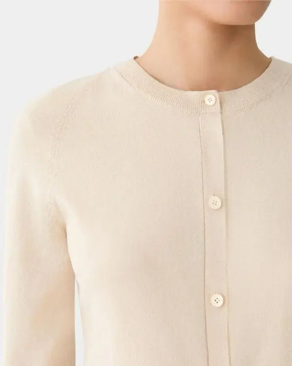 Lafayette 148 New York Cotton-silk Knit Cardigan - Raffia