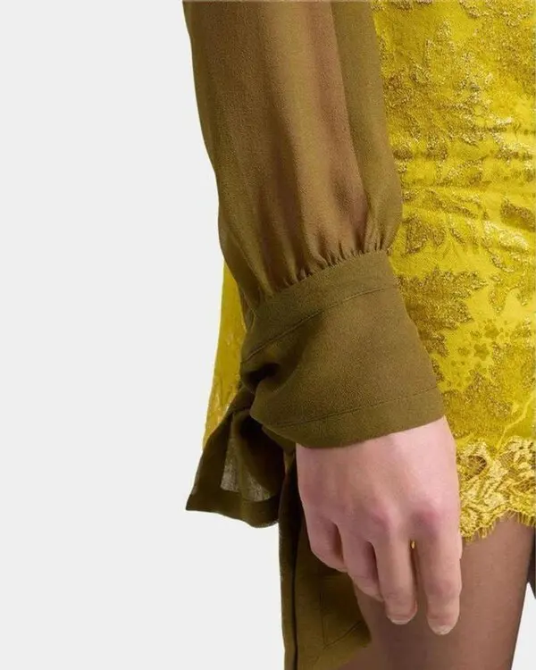 Saint Laurent Lavalliere Silk Long-sleeve Blouse