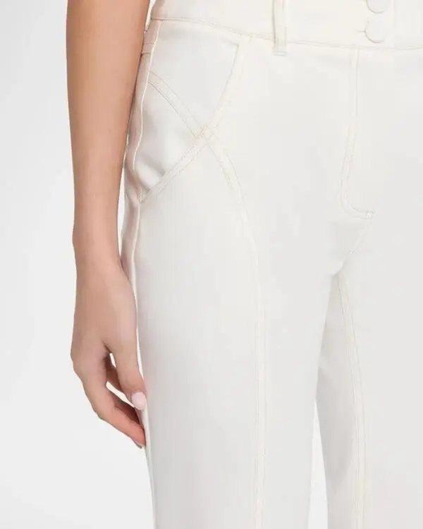 Ramy Brook Daphnie Denim Bootcut Pants - Ivory