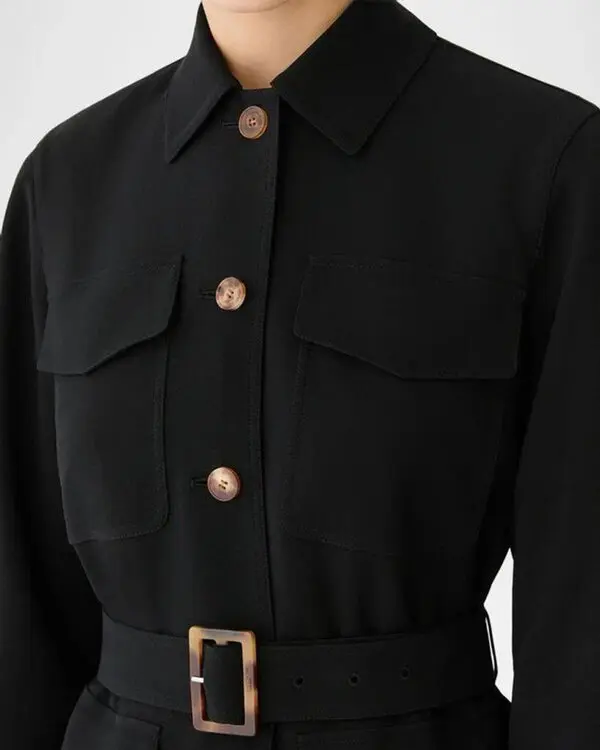 Lafayette 148 New York Belted Finesse Crepe Shirt Jacket