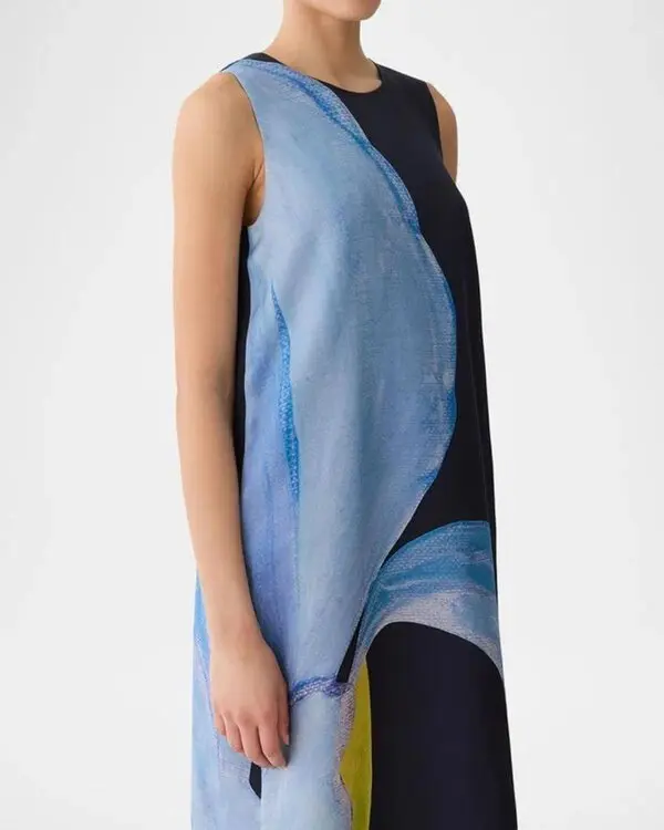 Lafayette 148 New York Floral-print Silk Maxi Dress - Ink Multi