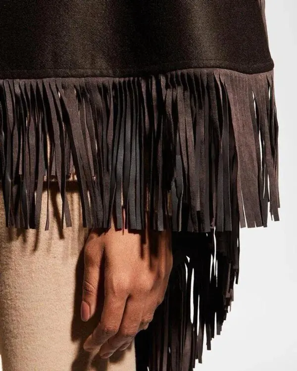 Sofia Cashmere Reversible Fringe Cashmere Cape