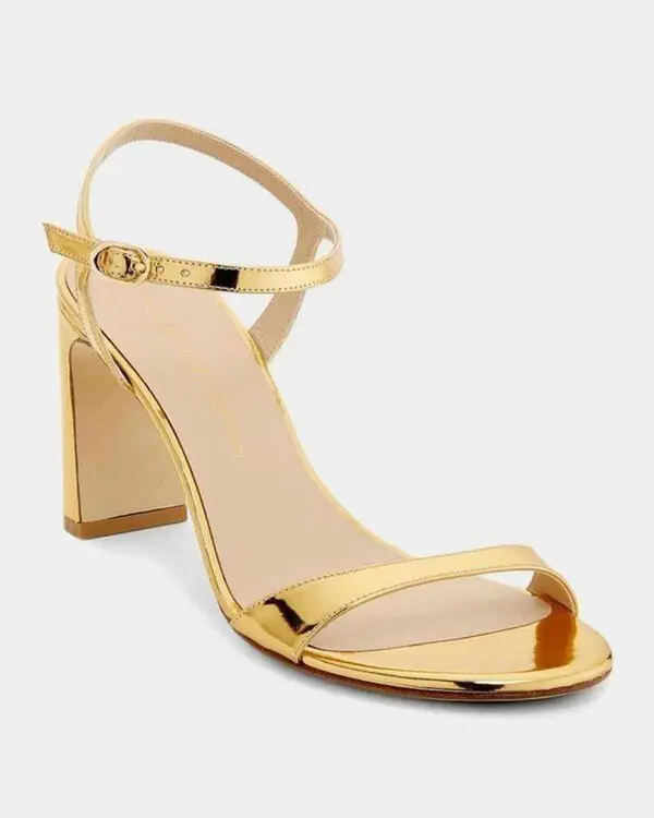 STUART WEITZMAN Babette 85mm Metallic Leather Sandals