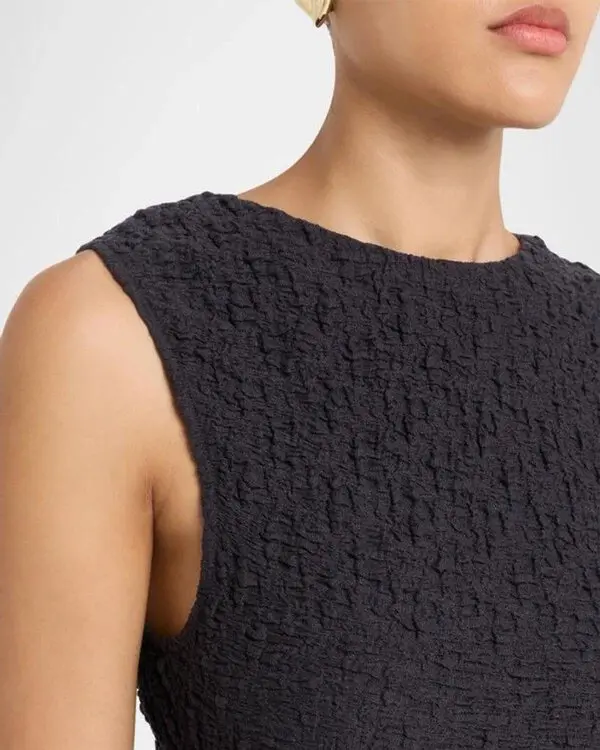 Vince Sleeveless Gathered-waist Dress - Ink
