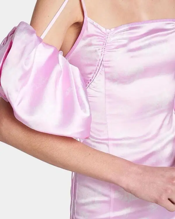 Jacquemus Chouchou Puff-sleeve Satin Mini Dress