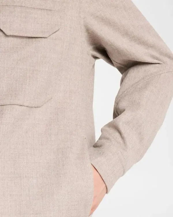 Sease Apos;s Double Wool-cashmere Overshirt - Driftwood