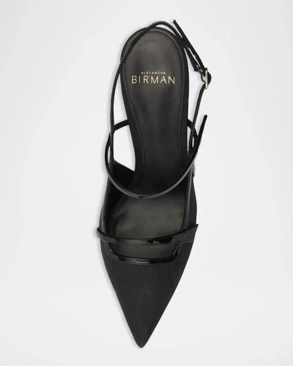 ALEXANDRE BIRMAN 85mm Tita Moire Slingback Pumps