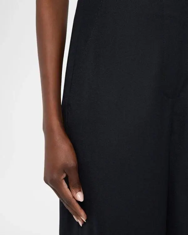 Lafayette 148 New York Thames Wide-leg Brushed Wool Pants - Ink