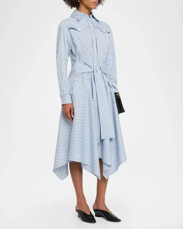 3.1 Phillip Lim Striped Handkerchief Midi Shirtdress